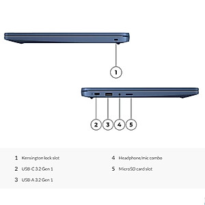 Lenovo Slim 3 Chromebook Laptop for Business Student, 14'' FHD IPS Touchscreen, 8-Core MediaTek Kompanio 520 Processor, 4GB RAM, 64GB eMMC, Wi-Fi 6, Bluetooth, Chrome OS, Abyss Blue