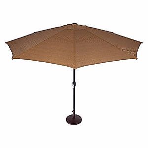 Coolaroo 90% UV Block 2 Position Adjustable Tilt Umbrella, 11' Round, Mocha