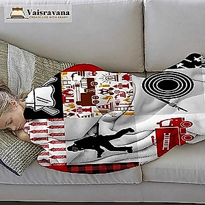 Fire Truck Blanket Ultra Soft Truck Car Blanket for Toddler Boys Men Truck Gifts for Truck Lovers Police Firefighter Blanket for Birthday Anniversary Couch Bed Outdoor 40"x50"for Kids/Child