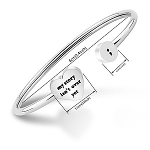 KUIYAI My Story isn’t Over Yet Open Cuff Bracelet Semicolon Bracelet Suicide Prevention Jewelry (open cuff bracelet)