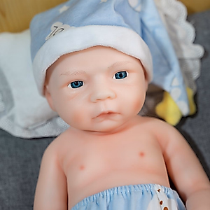 OZYZPO 18 inch Silicone Reborn Baby Doll Realistic Lifelike Silicone Baby Dolls for Adults and Children, Not Vinyl Doll - Girl