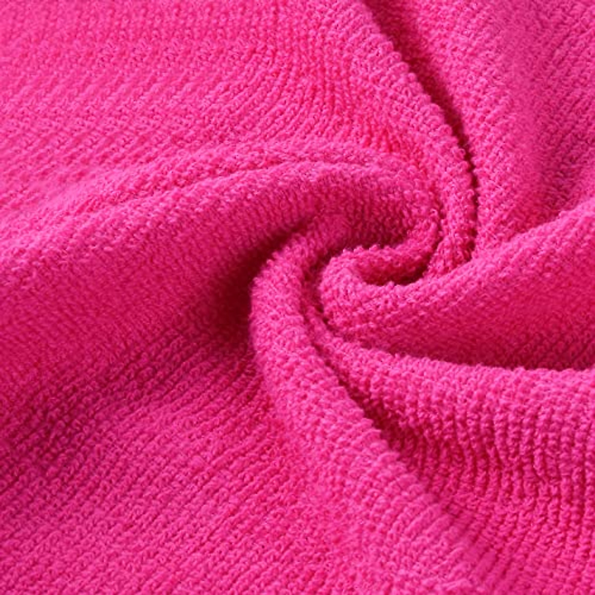 GLAMBURG Ultra Soft 12-Piece Washcloths Set 13x13-100% Ringspun Cotton - Durable & Highly Absorbent Face Towels - Ideal for use in Bathroom, Kitchen, Gym, Spa & General Cleaning - Hot Pink
