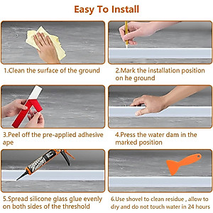 KFJZGZZ 39 inch Silicone Water Guard for Kitchen Sink, Rubber Shower Threshold Splash Guard, Water Stopper Shower Door Seal Strip, Sink Splash Guard Suitable for Kitchen Bathroom Bathtub