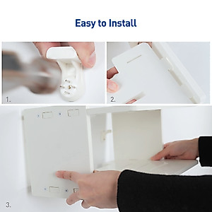 AREAJD Projector Wall Mount Shelf - Floating Shelf with Holder, White