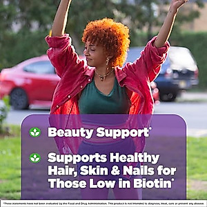 Natrol Beauty Biotin 10000mcg, Dietary Supplement for Healthy Hair, Skin, Nails and Energy Metabolism, 200 Tablets, 200 Day Supply