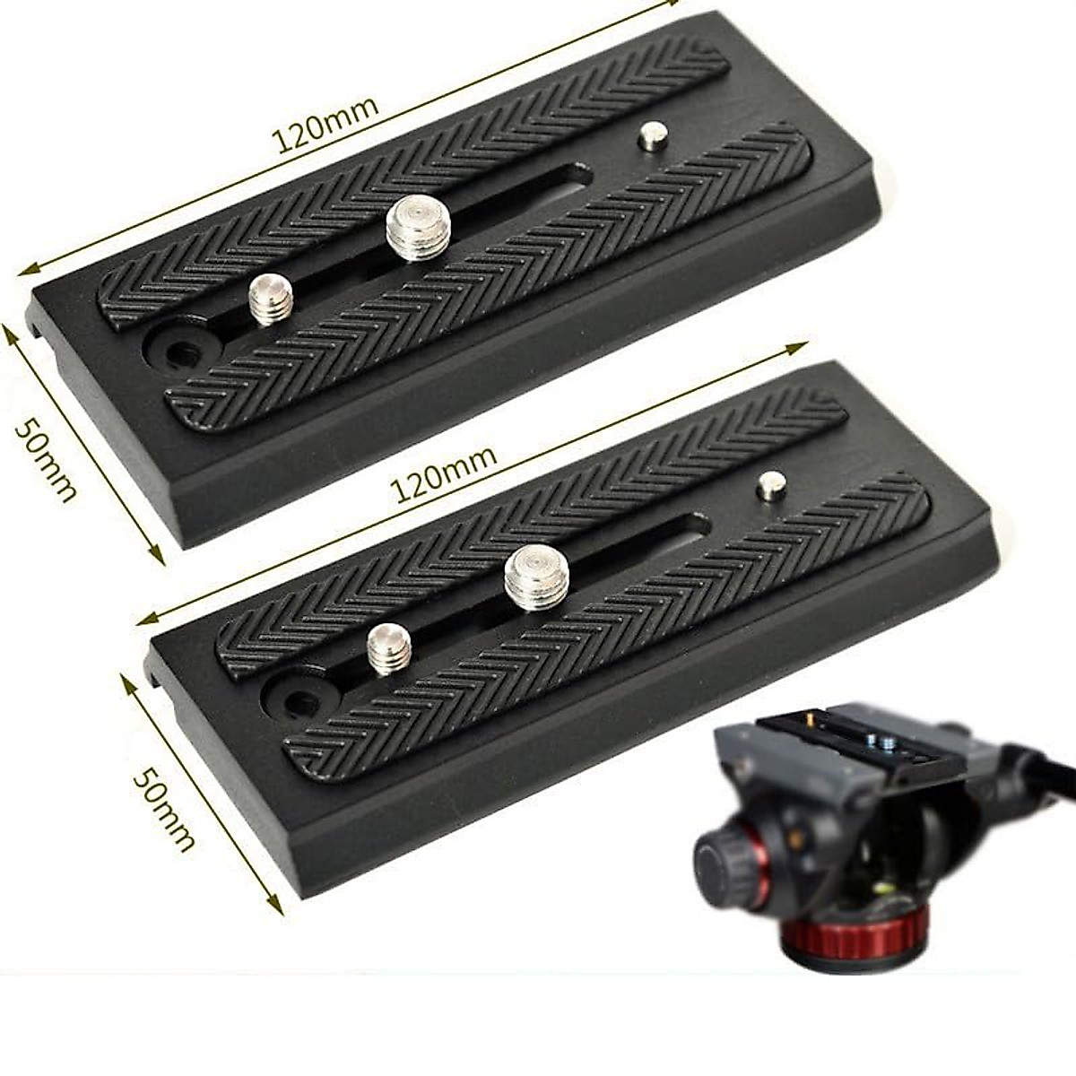 TOSICAM 2pcs Quick Release Plate Tripod Mounting Plate for Camera Mount with 1/4 3/8 inch Screws Manfrotto MVH500AH 501HDV 502A 503HDV 504 701HDV MH055M0-Q5 Innorel f60 Miliboo MYT802 RC5