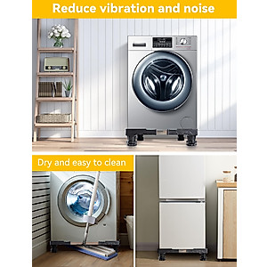 Adjustable Mini Fridge Stand, Mini Fridge Organizer Accessories Universal Stand, Mini Fridge Cabinet, Mini Fridge Stand with Storage, for Dryer, Washing Machine, Refrigerator Furniture Sliders