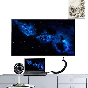 PNGKNYOCN Right Angle HDMI Coiled Cable,270 Degree Upward Angle HDMI Male to HDMI Male Spring Spiral Cable Support 3D 1080P YOUCHENG for Camera, Monitor