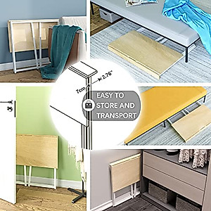 4NM 31.5" Folding Desk, Simple Assembly Computer Desk Study Writing Table for Small Space Offices/Home - Natural and White