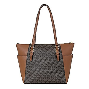 Michael Kors Charlotte Signature Large Top Zip Tote - Brown