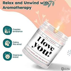 I Love You Gifts for Her - Candles Anniversary Gift for Her, I Love You Candle Gifts for Girlfriend, Love Candles Gifts for Wife, Romantic Gifts for Her, Sister Non Toxic Aromatherapy Scented Candles