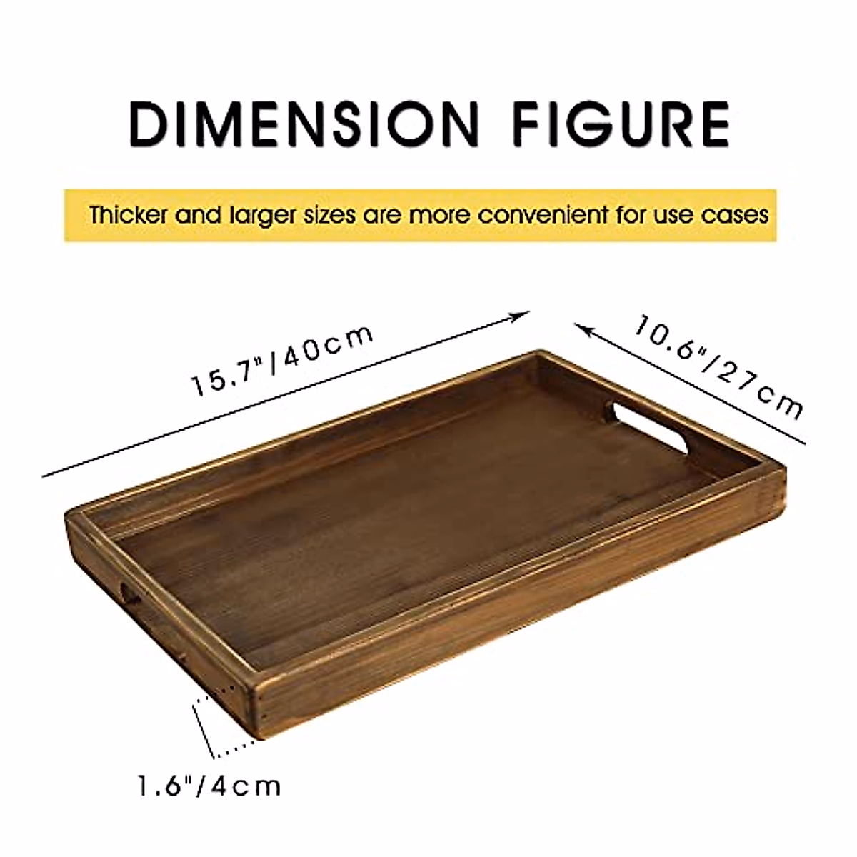Decorative Serving Trays Platter for Breakfast in Bed, Lunch, Dinner,Great for Dinner Trays, Tea Tray, bar Tray, Breakfast Tray, or Any Food Tray