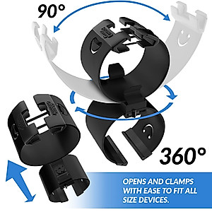 Clamp Champion Pro - Universal Tablet and Cell Phone Holder and Stand for The Couch, Bed, Car, Kitchen, Leg, Office, Airplane, Pillow - Fits 3 Inch to 12 Inch Devices (Black)