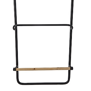 Deco 79 Metal Wall Mounted 6 Rack Magazine Rack Holder, 18" x 4" x 70", Black