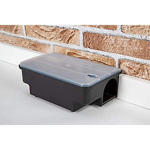 Köder-Discount: Mouse & Rat Trap, Effective Rat Bait Station for Home Garden & Industry, Sturdy Plastic, Non-Electric, Bait Box for Laying Out Rats, Black Box with Transparent Lid (2)