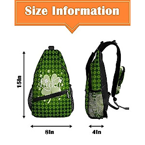 Sling Backpack, St. Patrick's Day Lucky Shamrocks Green Clovers Waterproof Lightweight Small Sling Bag, Travel Chest Bag Crossbody Shoulder Bag Hiking Daypack for Women Men