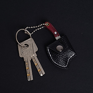 Sucrain 5PCS Damascus Pocket Knife Set Mini Chef Knife Set Mini Kitchen Chef Knife Tiny Set Keychain Small Knife for Package Opener Box Cutter