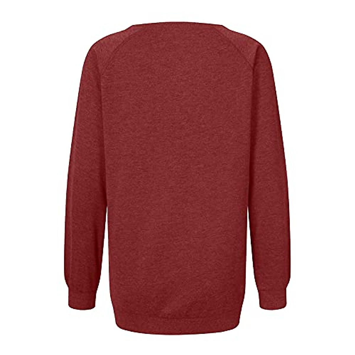 raillery Womens Fashion Solid Color Print SweaterLong Sleeve O Neck Blouse Loose Casual Tunic Tops