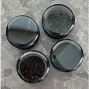 Lobal Domination PAIR of Blue Tiger Eye Organic Stone Plugs Gauges - up to 25mm available! (0g (8mm))