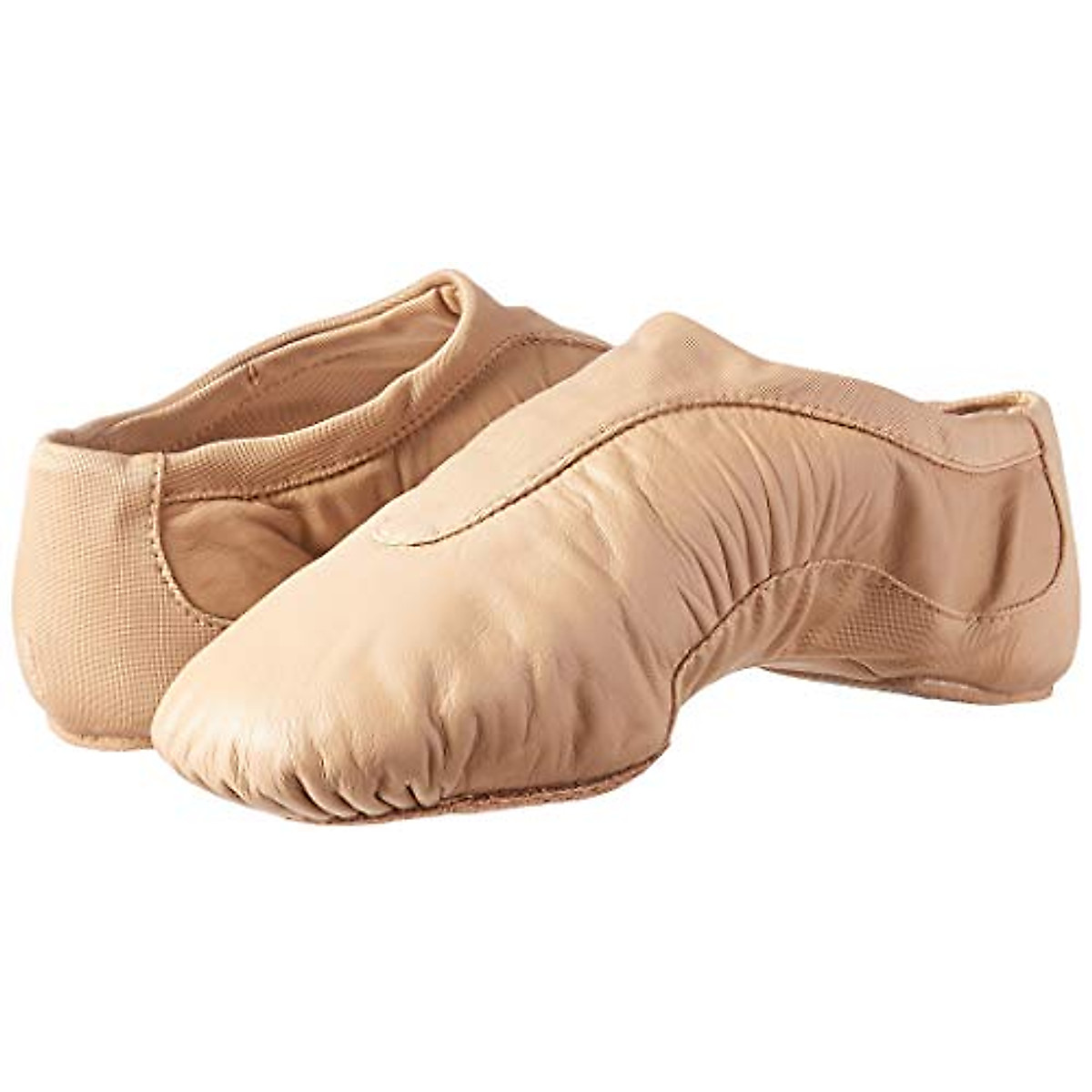 Bloch Women's Pulse Leather and Neoprene Split Sole Jazz Shoe, Tan, 8
