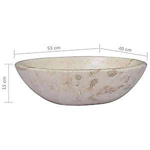 Sink Cream 20.9"x15.7"x5.9" Marble,Modern Marble Bathroom Sink: A Durable and Stylish Addition to Your Home Bath Fixtures，Bathroom Sinks