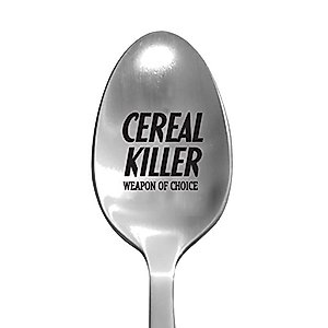 Laser Engraved "Cereal Killer" Stainless Steel Spoon - Unique Funny Gifts