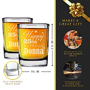 My Personal Memories, Custom Etched Happy 30th 40th 50th 60th Birthday Champagne Flute, Wine, Stemless, Pilsner Beer, Shot Glass (2 oz Square Shot Glass)