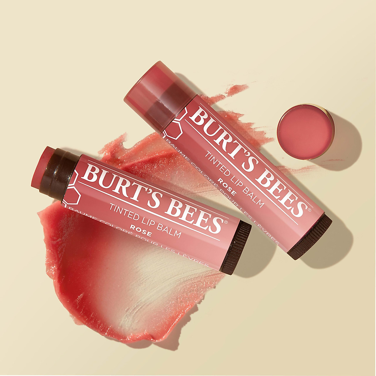 Burt's Bees 100% Natural Tinted Lip Balm, Rose with Shea Butter & Botanical Waxes, 0.15 Oz
