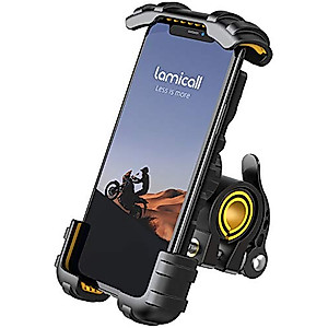 Lamicall Bike Phone Holder, Motorcycle Phone Mount - Adjustable Scooter Phone Holder for iPhone 12 Mini, 12 Pro Max, 11 Pro Max Xs XR 8 X 8P 7 7P 6S, Samsung S10 S9 S8, Huawei, All 4.7-6.8 Devices