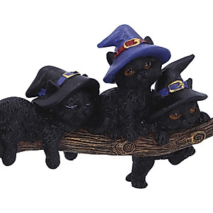 Nemesis Now Purrfect Broomstick Witches Familiar Black Cats and Broomstick Figurine,27.5cm