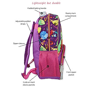 Disney Princess Girl's 16 Inch School Backpack Bag (One Size, Purple/Pink)