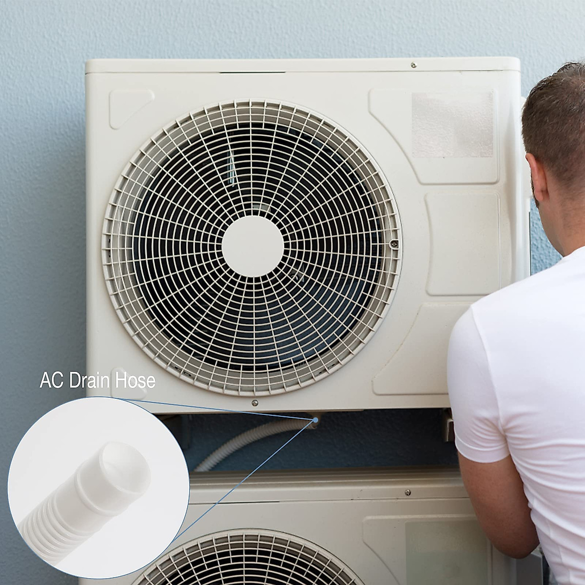 HOXHA Air Conditioner Drain Hose Kit Plastic Tubing for AC Condensate Flexible Durable Drain Hose for Mini Split AC Portable AC Washer Dishwasher Faucet, 5 Ft