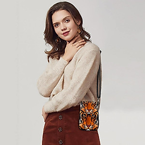 Unicey Striped Bengal Tiger Leather Phone Purse, Small Crossbody Bag Wallet Purses and Handbags for Women