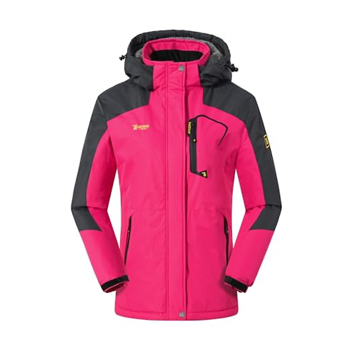 TBMPOY Women's Warm Winter Coats Waterproof Windproof Snow Jackets Insulated Fleece Rain Jacket for Skiing Outdoor Rose S