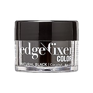 KISS COLORS & CARE Color Edge Fixer 1.01 oz. (30mL) Travel Size - Natural Black, Hides Grays & Fills In Hairline, Moisturizing, No Flakes, 24 Hour Maximum Hold, Natural Results, Keep Edges In Check