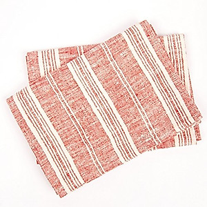 LinenMe Multistripe Hand and Guest Towels, 18" x 28", Red White