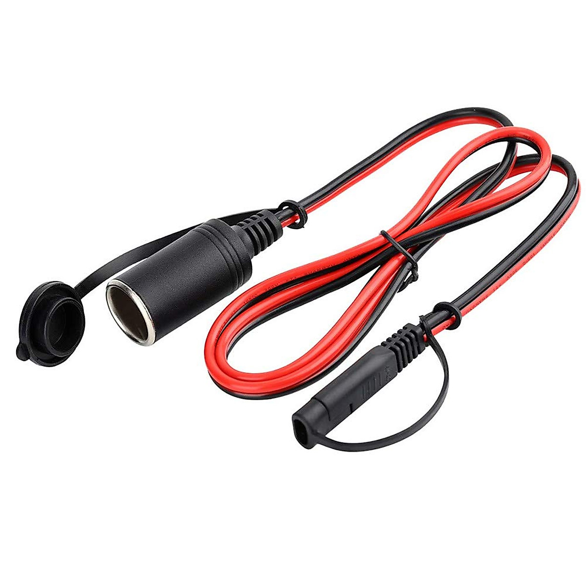 Car Cigarette Lighter Plug to SAE Quick Disconnect Adapter Extension Charging Cable 3.3 FT/16A Heavy Duty Power Supply CordCar Cigarette Lighter Plug (Female Socket)