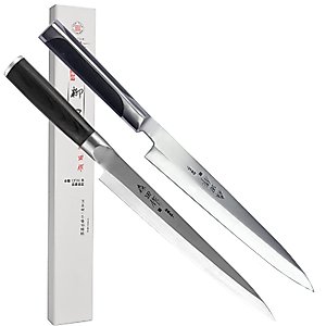CHUYIREN Sushi Knife Sashimi Knife- 9.5 inch(240mm) 2PK, Wooden Handle And Stainless Steel Handle