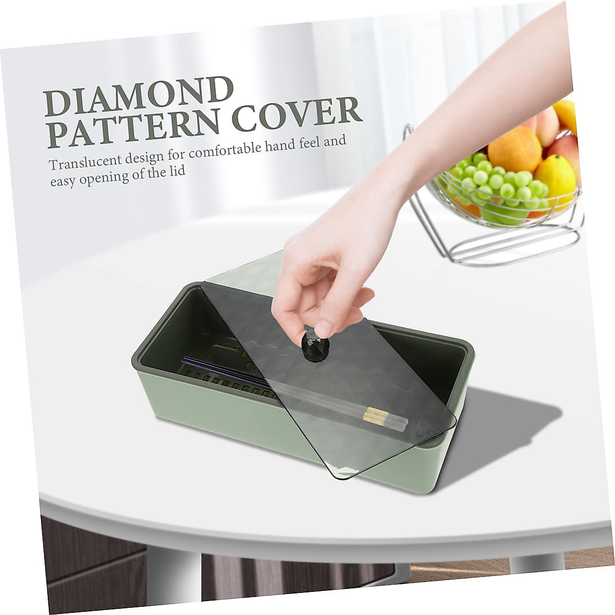 Zerodeko Diamond Cutlery Box utensil tray spoon organizer for kitchen drawers silverware tray flatware organizer plastic cutlery delicate cutlery organizer - clamshell drain box pp