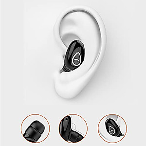 Wireless Earbuds,YX01 Single in-Ear Mini Bluetooth 4.1 Earphone with Microphone Noise Cancelling Deep Bass Stereo Headphone HD Call for Phone Silver One Size