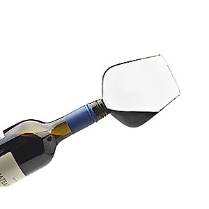 Godinger ChugMate Wine Glass Topper, Goblet to Drink Straight from The Bottle, The Original, 1 Count (Pack of 1), Clear