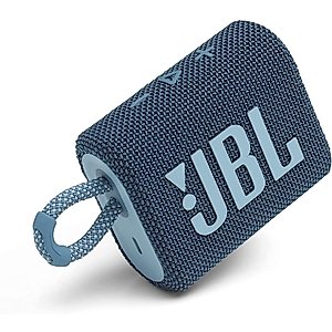JBL GO 3 Waterproof Wireless Portable Bluetooth Speaker - Blue (Renewed)