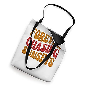 Forever Chasing Sunset Retro good Vibes Aesthetic Trendy Tote Bag
