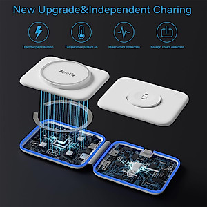 3 in 1 Mag-Safe Charger, Magnetic Wireless Charger Travel Stand for iPhone 15/14/13/12/Pro/Plus/Max, Apple Watch Charger for iWatch 9/8/Ultra/7/6/SE/5/4/3, Charging Station for AirPods 1/2/3/Pro