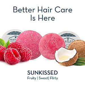 Naples Soap Company Solid Shampoo & Conditioner Bar Set – Free of Parabens, Pthalates – Handmade, pH Balanced, Hydrating Haircare, Safe & Effective for All Hair Types – Lasts 50-75 Uses, Sunkissed