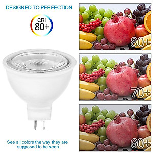 MR16 LED Light Bulbs G5.3 Base 5W Light Bulbs 6000K Spotlight, Non-Dimmable,110V, 5W LED Replacement for 50W Halogen Bulbs for Track Recessed Down Lighting, Pack of 6