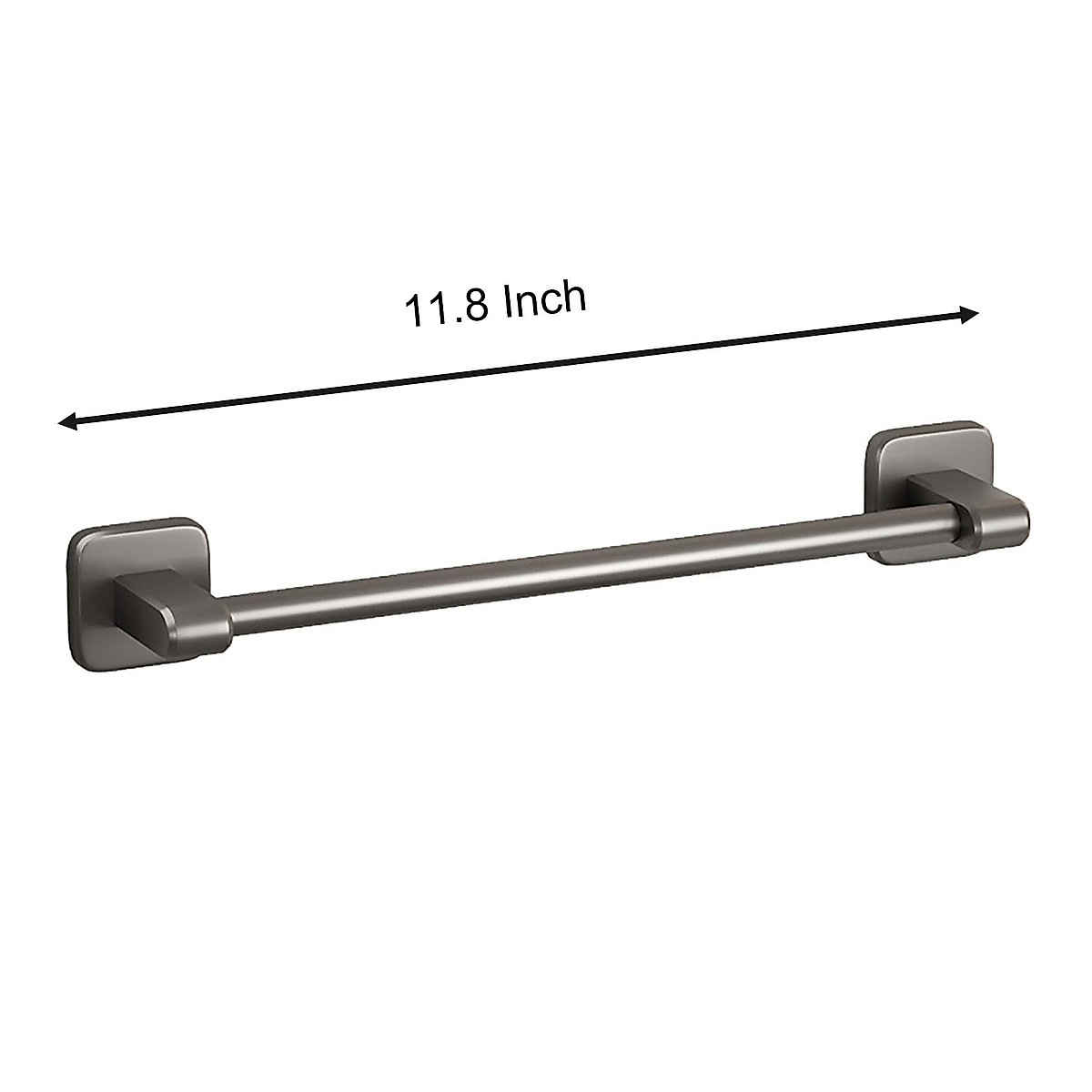 YIKANGHENG Towel Rack, 11.8 Inch No Punching Aluminium Towle Rod for Hanging of Towel and Shoes in Bathroom and Bedroom (Gray)