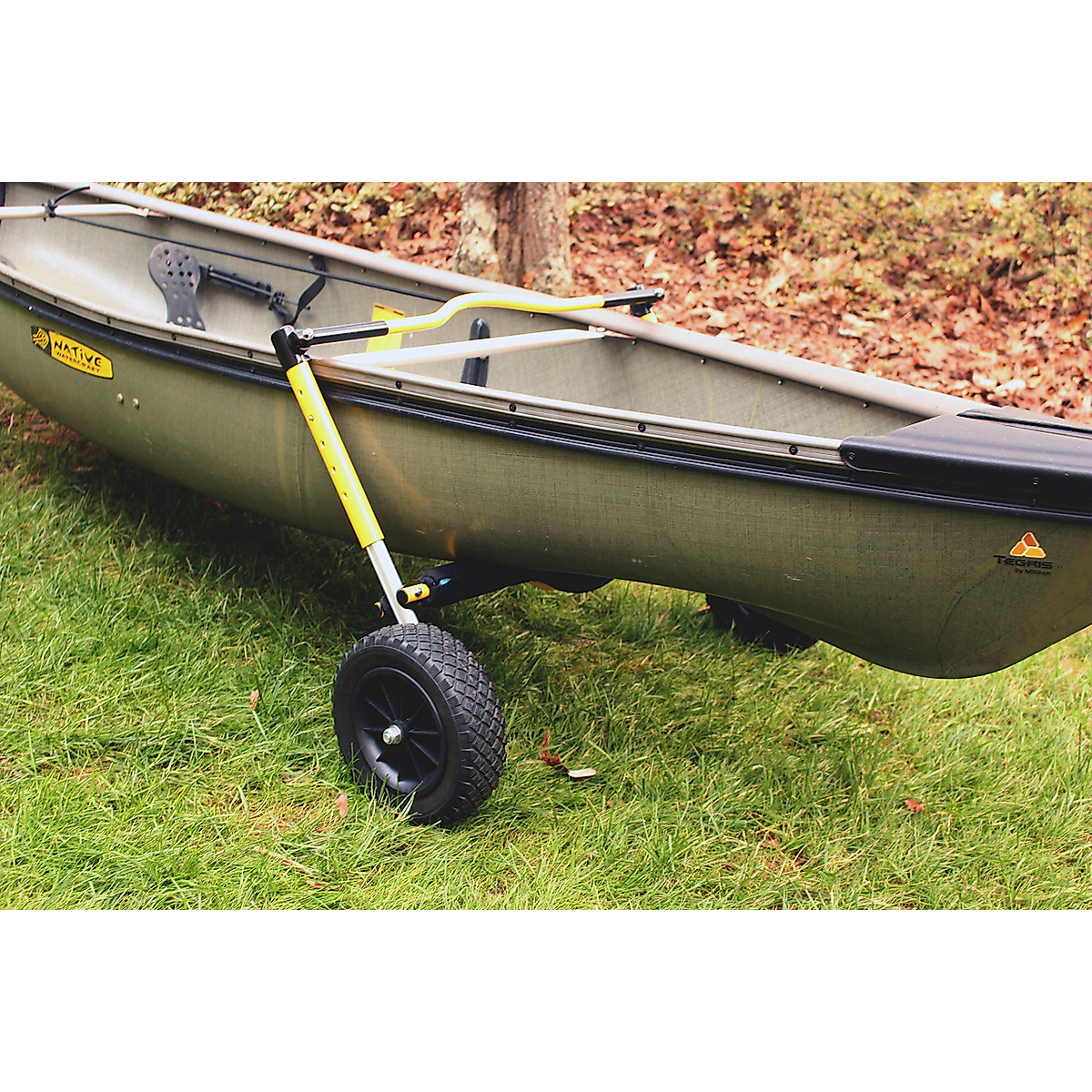 Suspenz Kayak Canoe Transport Cart, XL END Carrier Trolley with Airless Wheels, Yellow (22-0099)