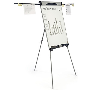 Displays2go Dry Erase Tripod Easel, 26" x 37" Magnetic White Board, Height Adjustable (AWBE24ST)