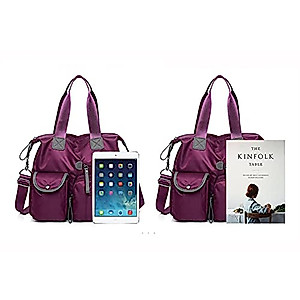 YAQUNICER Women Soft Casual Nylon Tote Satchel Diagonal Crossbody Shoulder Messenger Handbags Clutches-Blue